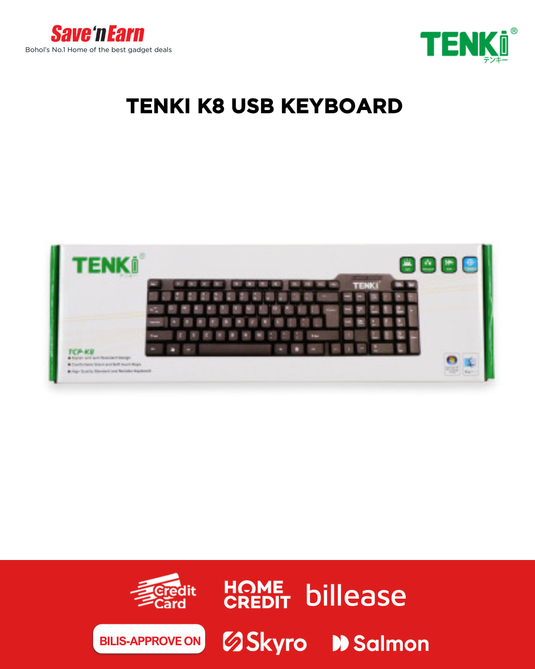 TENKI K8 USB KEYBOARD – Save 'N Earn Wireless